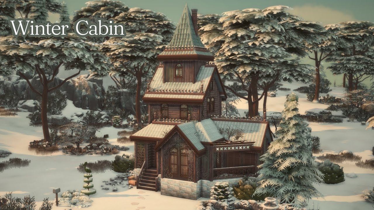 Winter Cabin in Windenburg (The Sims 4 SpeedBuild No CC) - YouTube