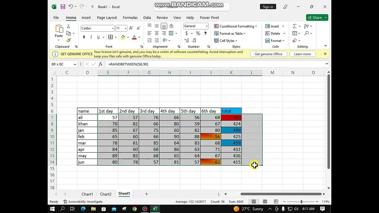 ms excel class 6th - YouTube
