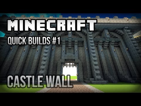 MineCraft How to Build/Quick Builds Tutorial - Castle Wall - YouTube