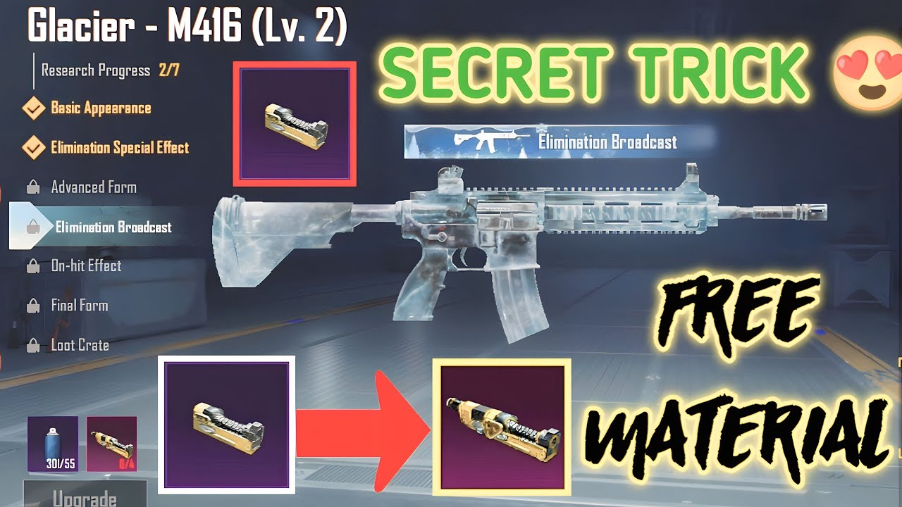 HOW TO GET FREE MATERIAL IN BGMI | MINI MATERIAL M416 UPGRADE | CONVERT ...
