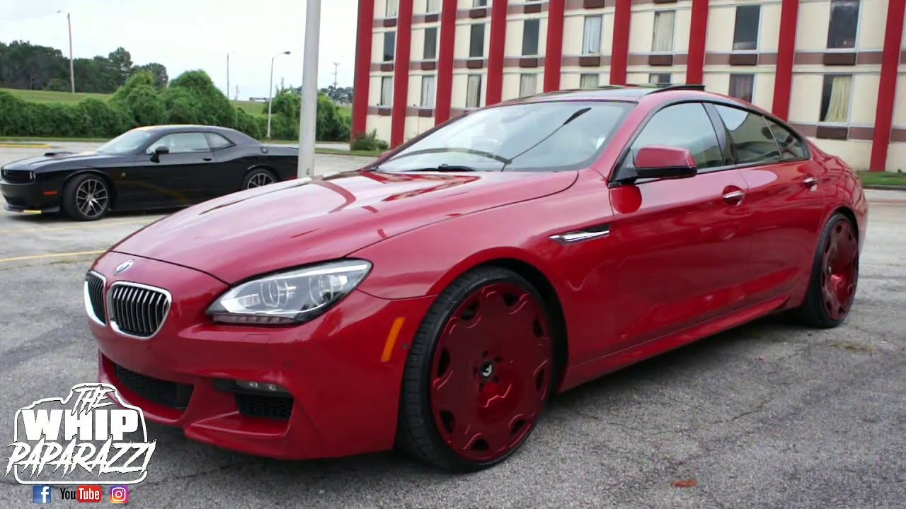 Red on Red Bmw 640i Gran Coupe on 22" Forgiato Fiore Wheels - YouTube