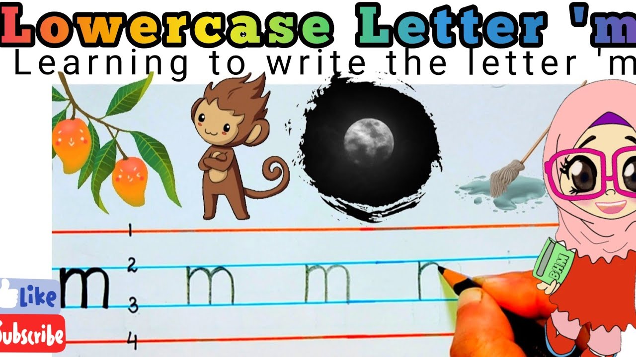 Write The Lowercase Letter 'm'| Lowercase Writing For Kids| Easy to ...