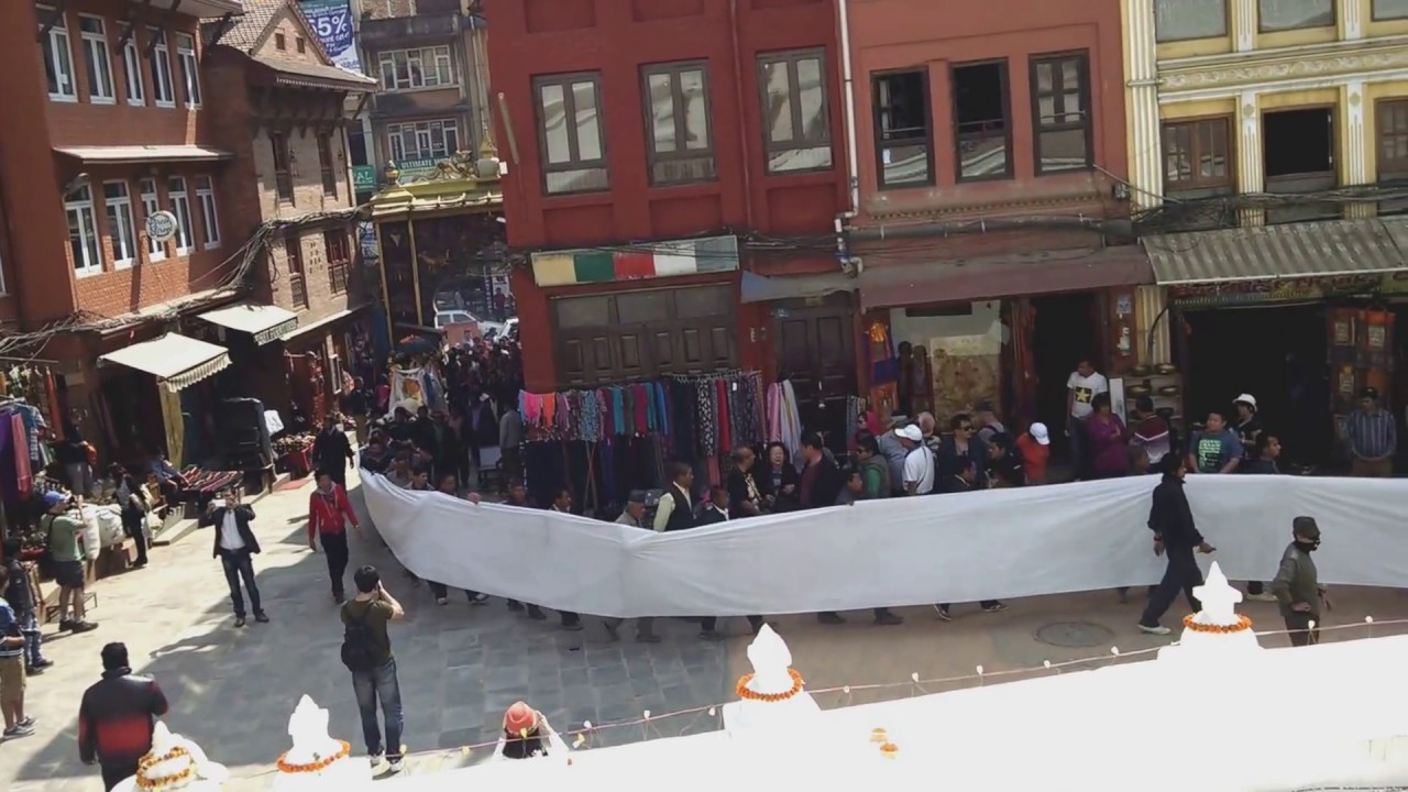 A Buddhist funeral procession Kathmandu Nepal, Boudhanath Stupa - YouTube