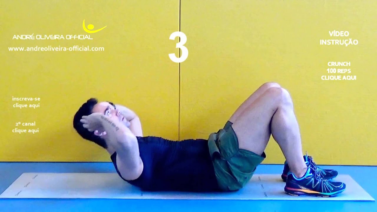 Abdominal em 4 minutos - Crunch 50 Reps/5x10 - Com música - HD - YouTube