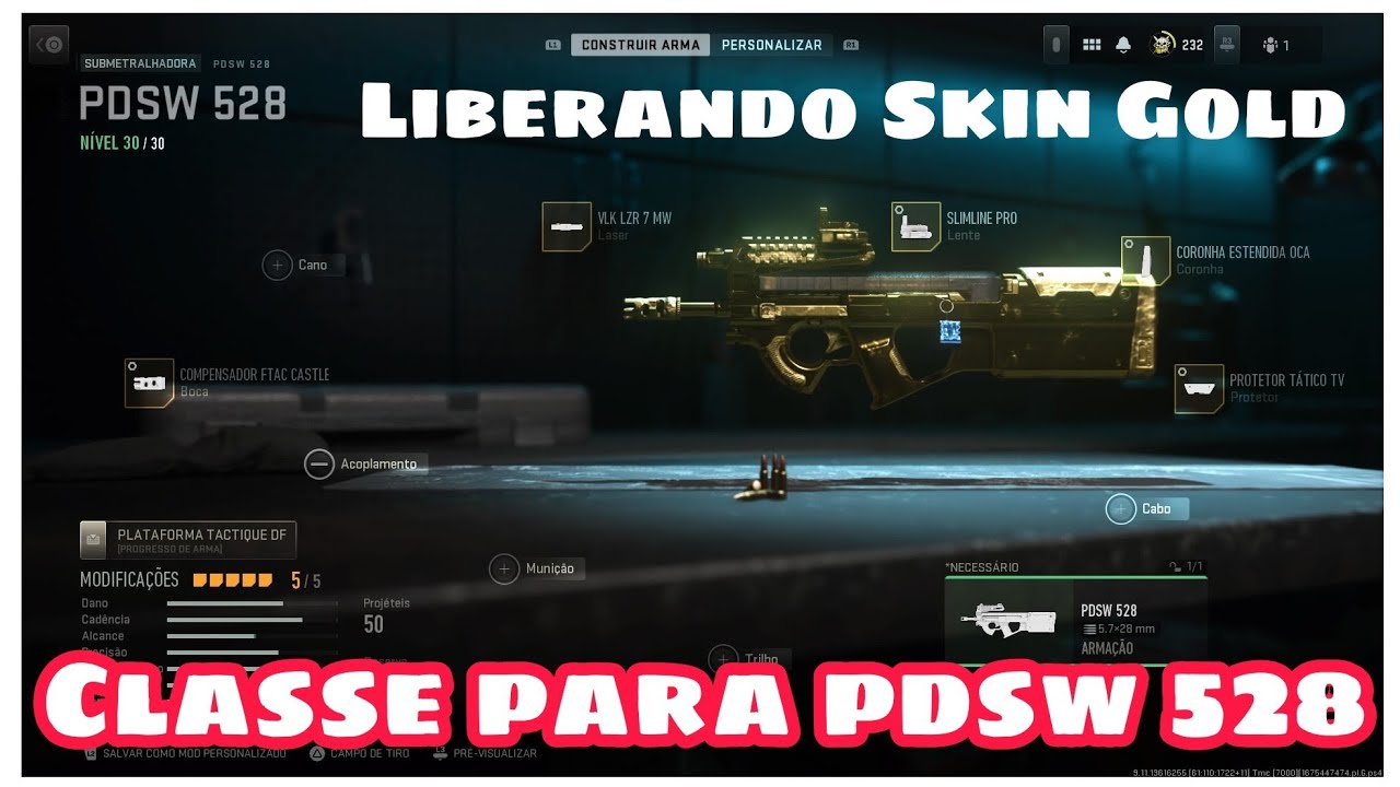 Classe para PDSW 528 - Liberando a Skin Gold - COD MW2 - YouTube