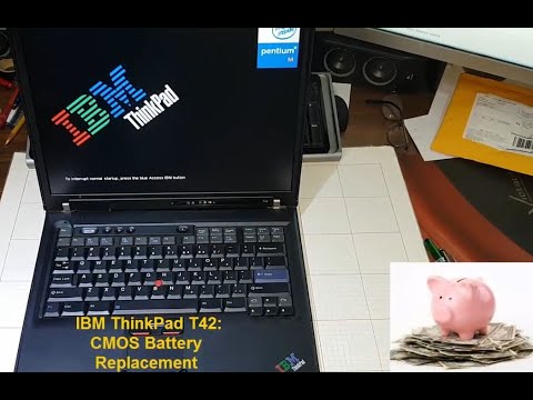 Replacing CMOS Battery for an IBM Thinkpad T42 - YouTube