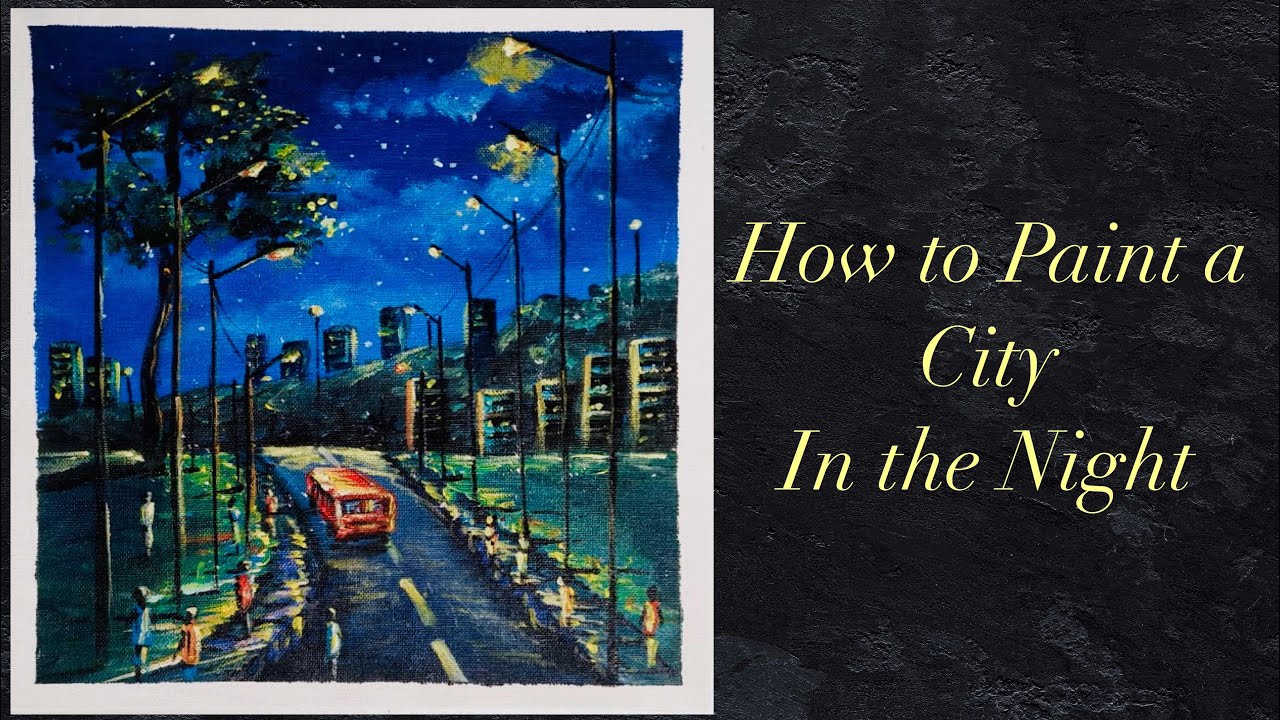 City painting tutorial | How to paint Step By Step for Beginners ...