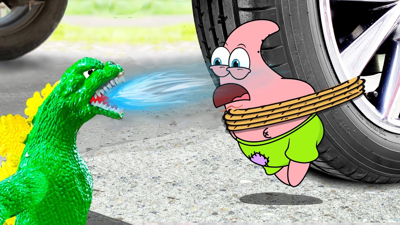 Hoạt Hình Vui Nhộn ! Godzilla vs Patrick Dưới Bánh Xe 🚙 Crushing Crunchy & Soft Things by Car ...
