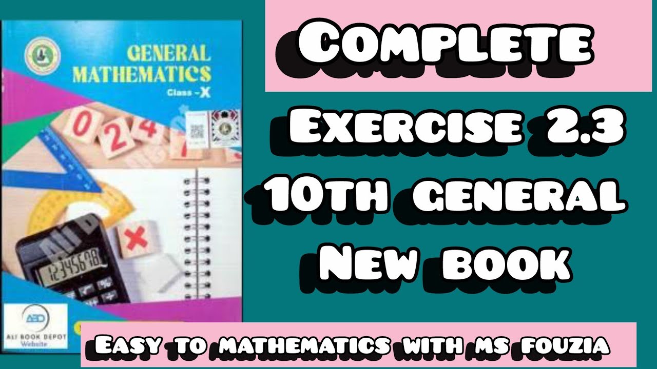Exercise 2.3 complete new book general 10th new sindh text book with ms ...