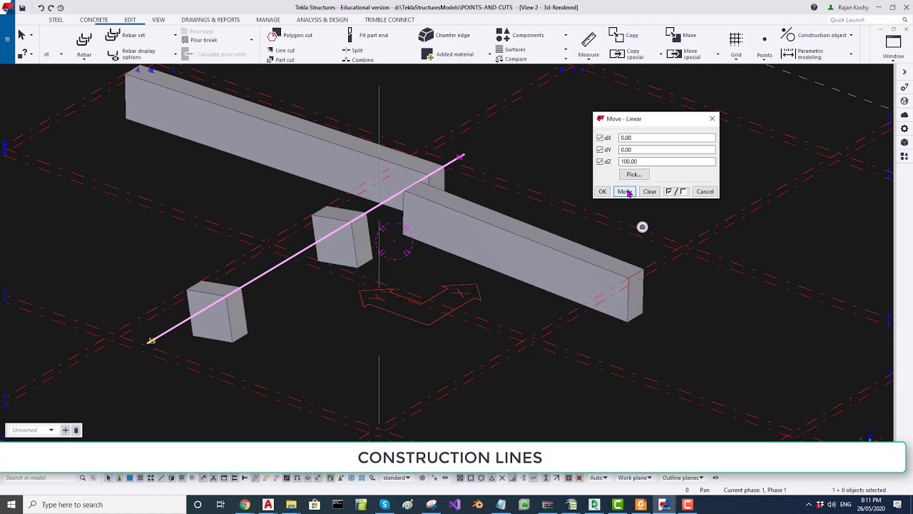 Creating Points and construction Geometry in Tekla - YouTube