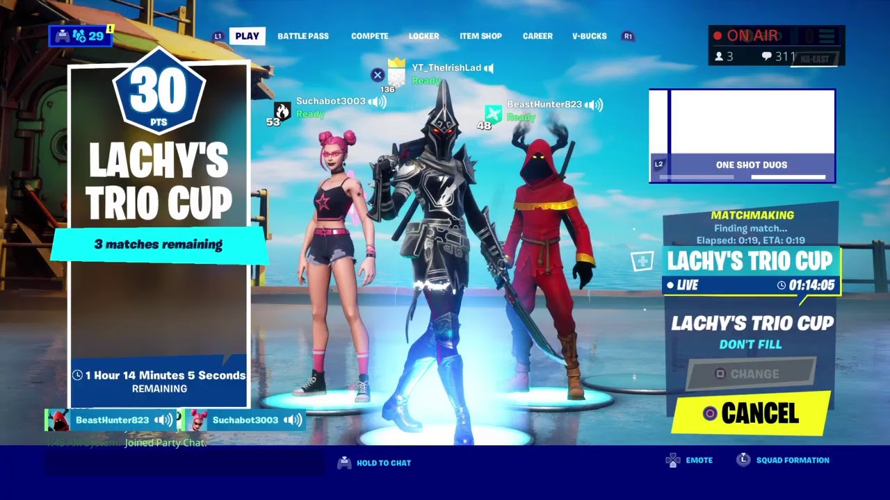 Fortnite live stream lachy cup $10,000 prizes - YouTube