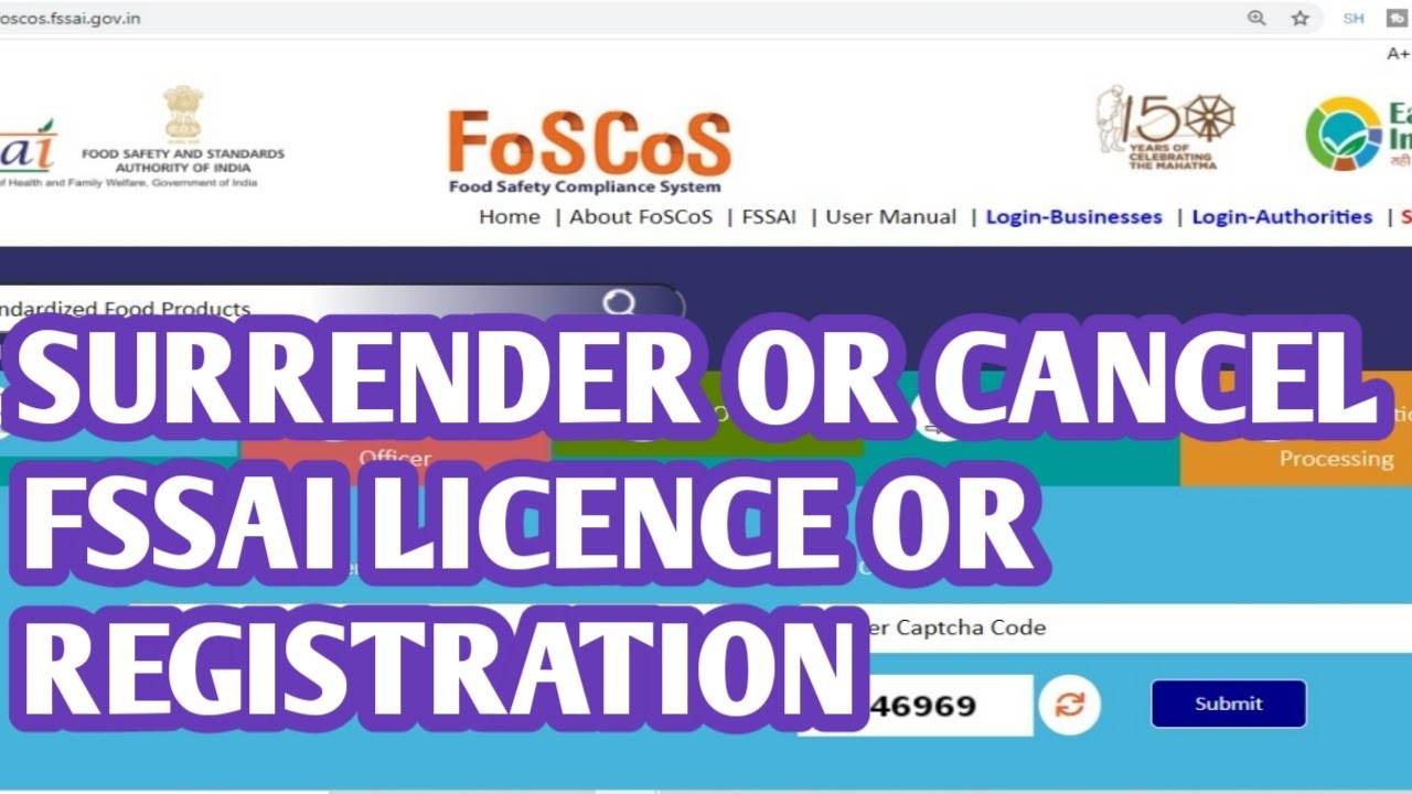 How to cancel or surrender your food licence or fssai licence | FosCos ...