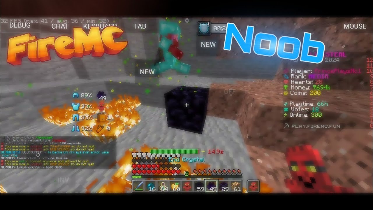 Tp Traping In Fire Mc🔥||Lifesteal Server @PSD1 #minecraft #firemc - YouTube