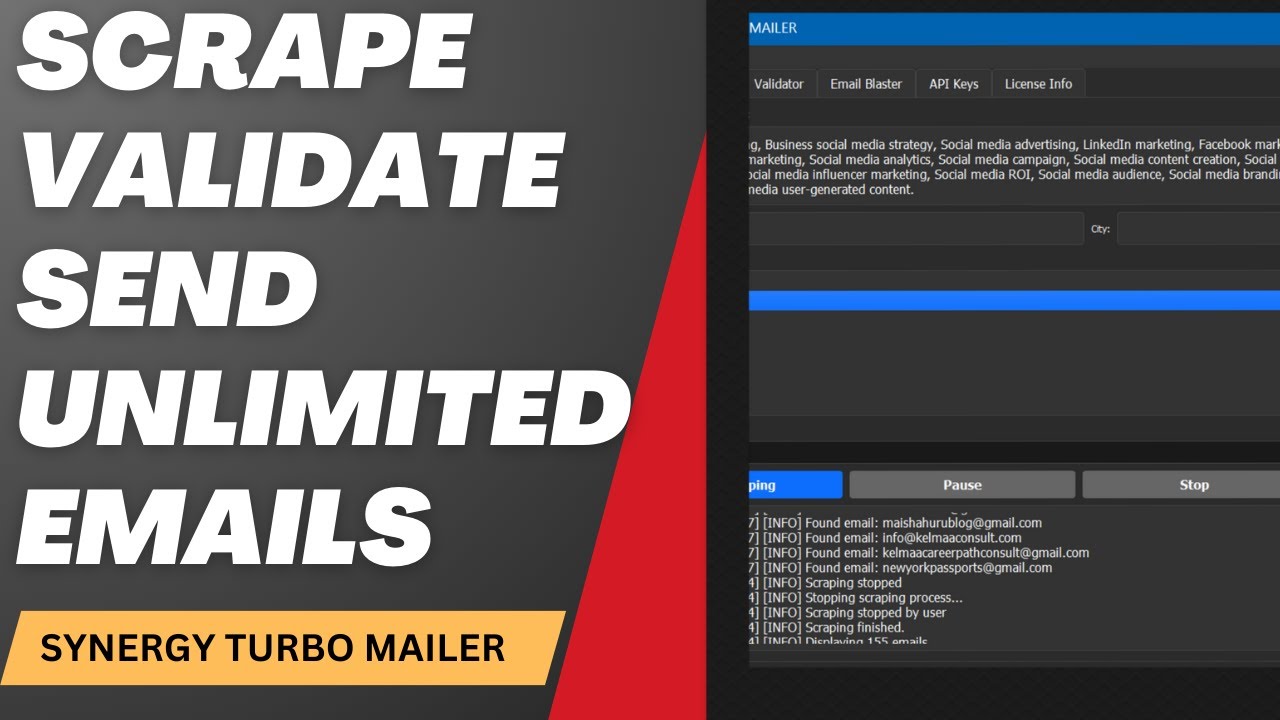 SCRAPE | VALIDATE AND SEND UNLIMITED EMAILS USING SYNERGY TURBO MAILER - YouTube