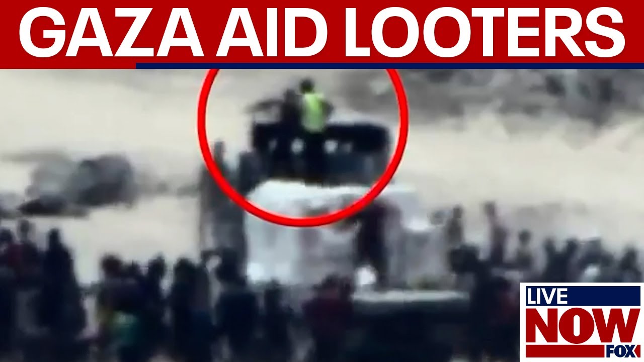 WATCH: Hamas loots Gaza aid, Israel says - YouTube