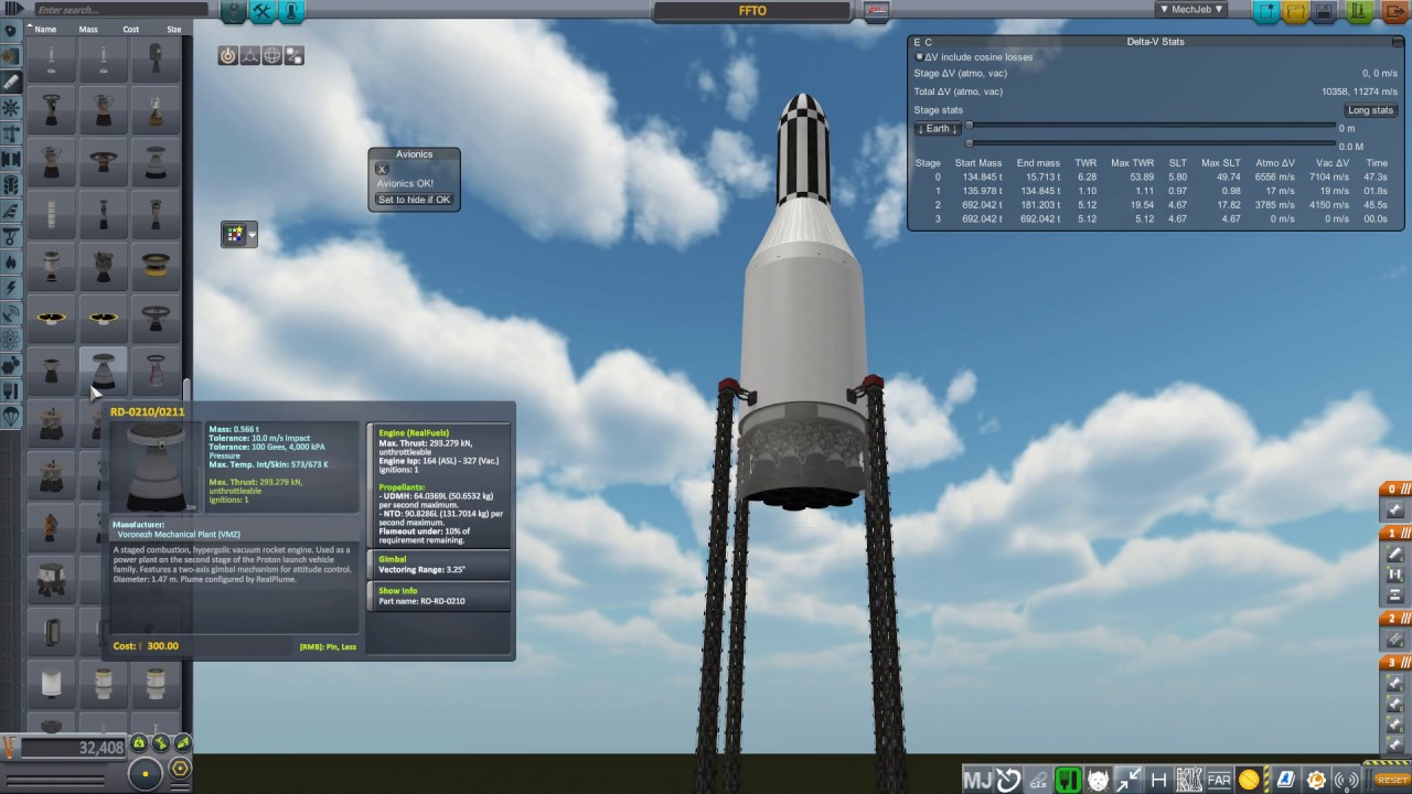 KSP RSS/RO 100 second orbit - YouTube