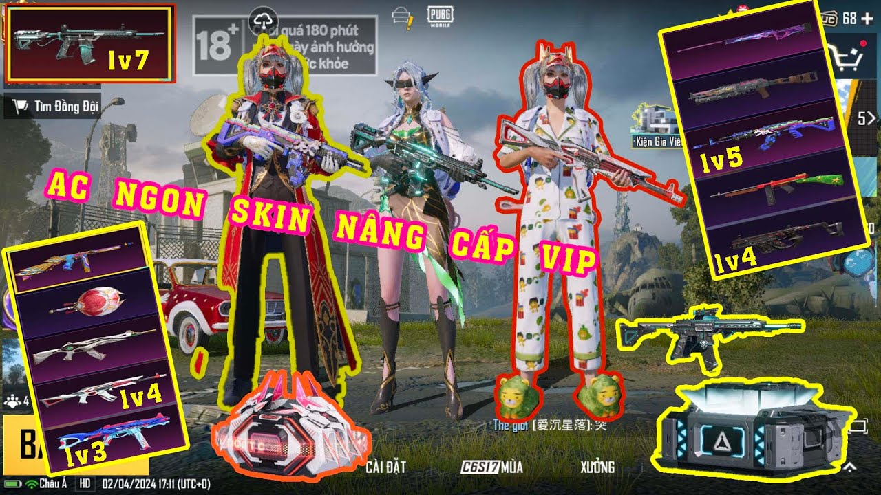 PUBG Mobile Cambo Vip Skin Nâng Cấp Lv7 Cực Xịn - YouTube