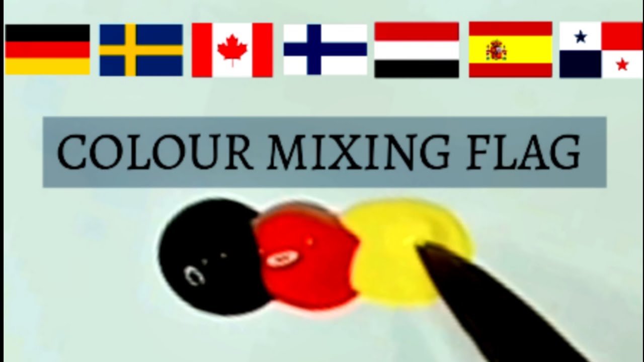 COLOUR MIXING FLAG 🇩🇪🇸🇪🇨🇦🇫🇮🇾🇪🇪🇦🇵🇦 #satisfyingasmr #asmrcolors # ...