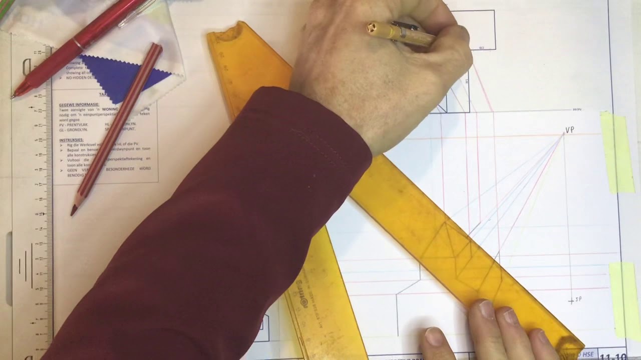 One point perspective drawing of church - YouTube