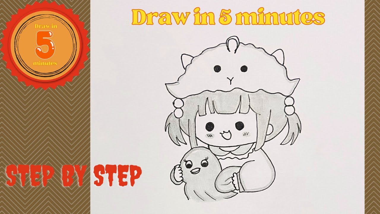 How to draw a cute little girl | Easy drawing for beginners - YouTube