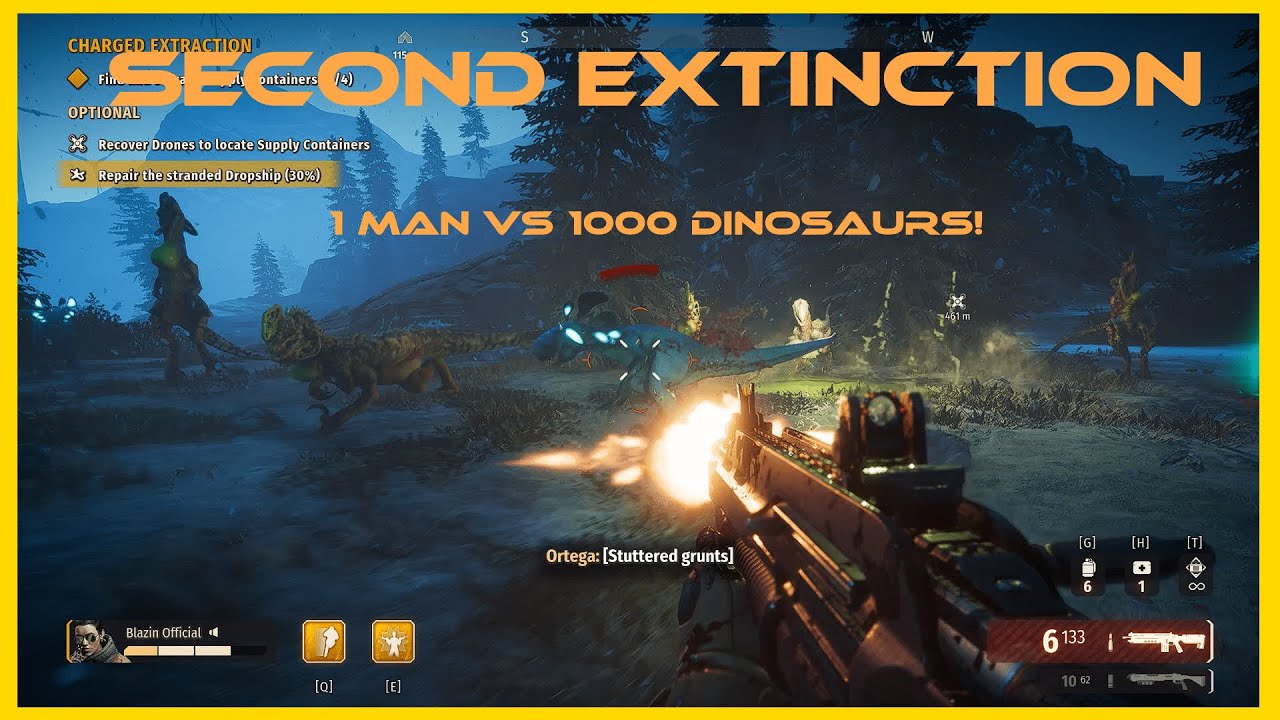 1 MAN VS 1000 DINOSAURS! | How to beat Second Extinction! | Mission: Charged Extraction - YouTube