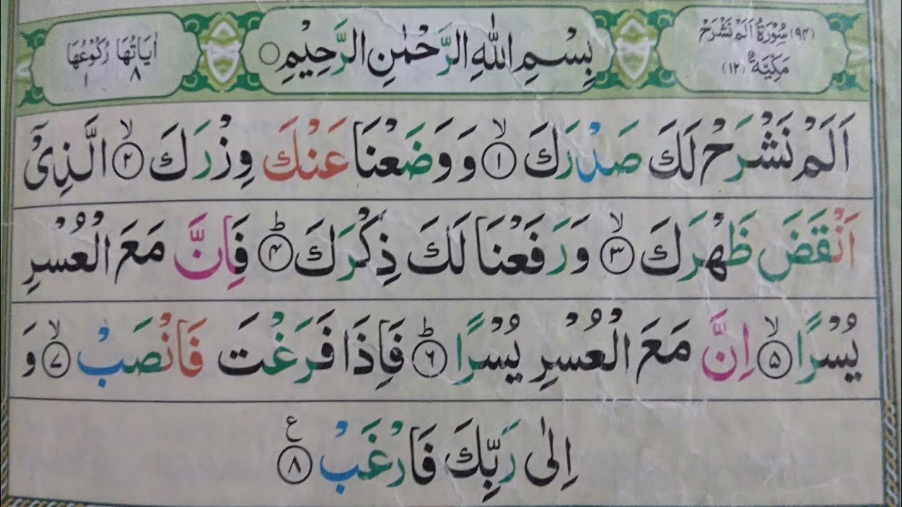 Alam Nashrah laka sadrak | Alam Nashrah Surah - YouTube