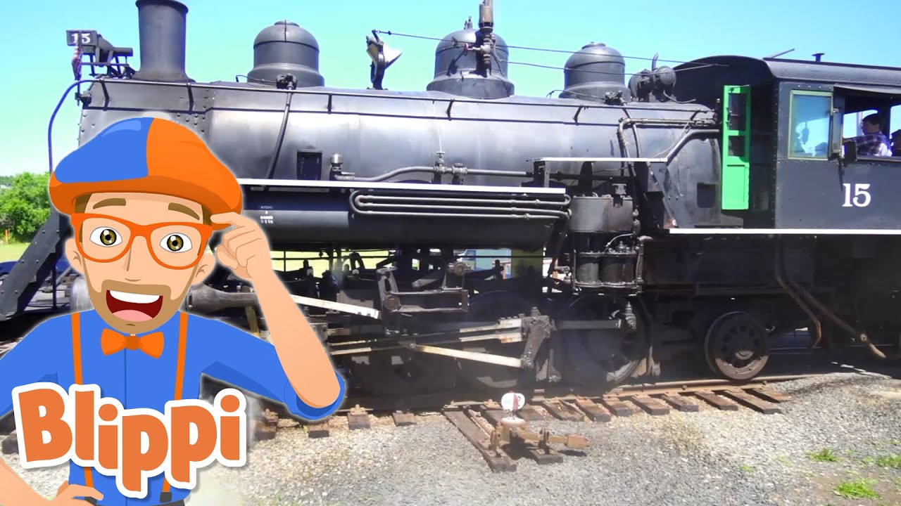 Blippi Explores a Steam Train | Blippi | Cars, Trucks & Vehicles ...
