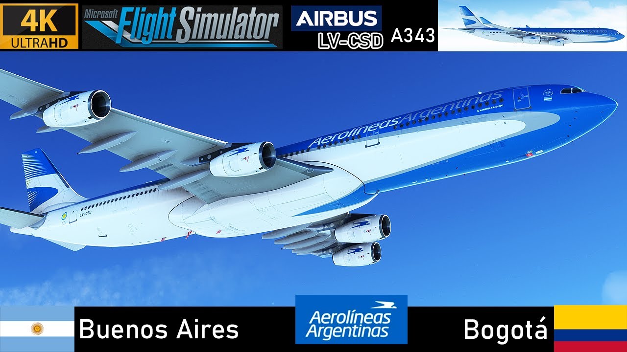 [4K] Buenos Aires (AR) Bogotá (CO) | Aerolineas Argentinas A343 [LV-CSD ...