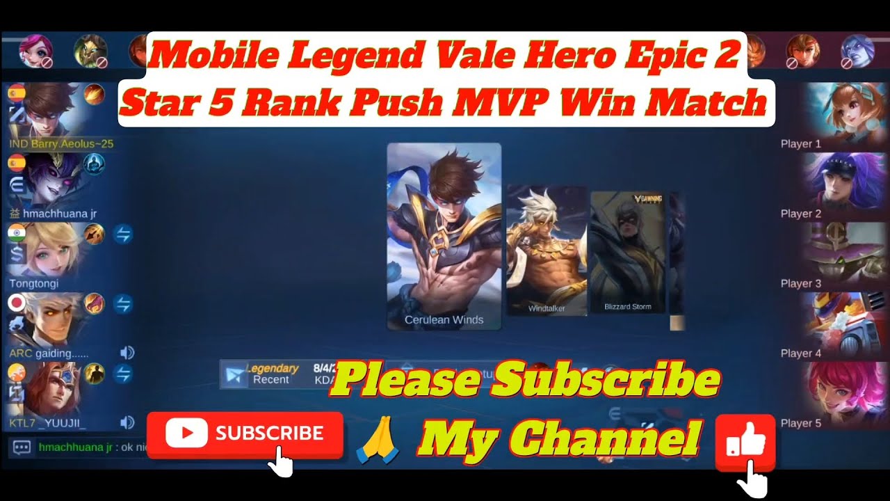 ml vale hero epic 2 star 5 rank push win match | top global vale build ...
