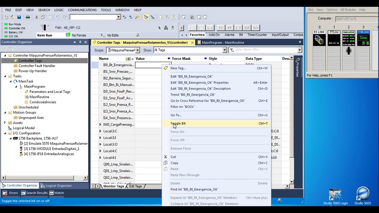 Aula Aberta - Curso de CLP Rockwell - Simulando o Projeto de CLP - YouTube