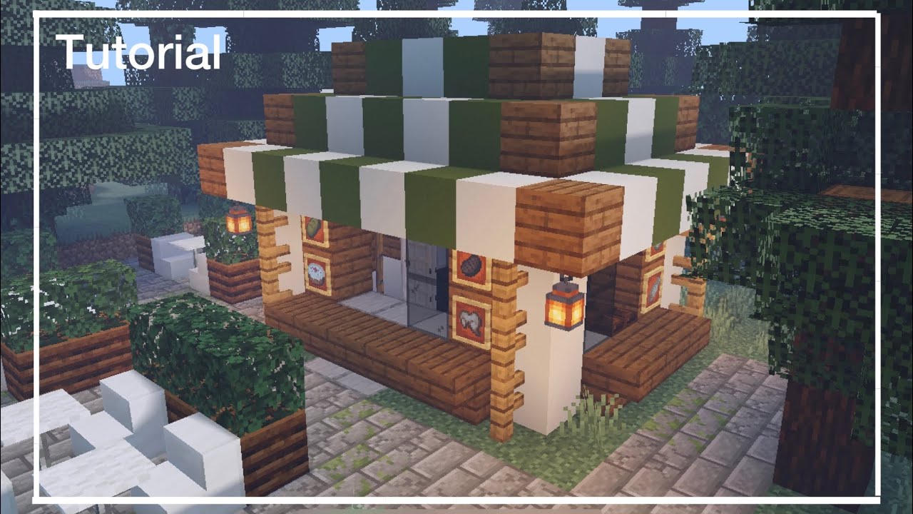 How to build a food kiosk [Minecraft Tutorial] - YouTube