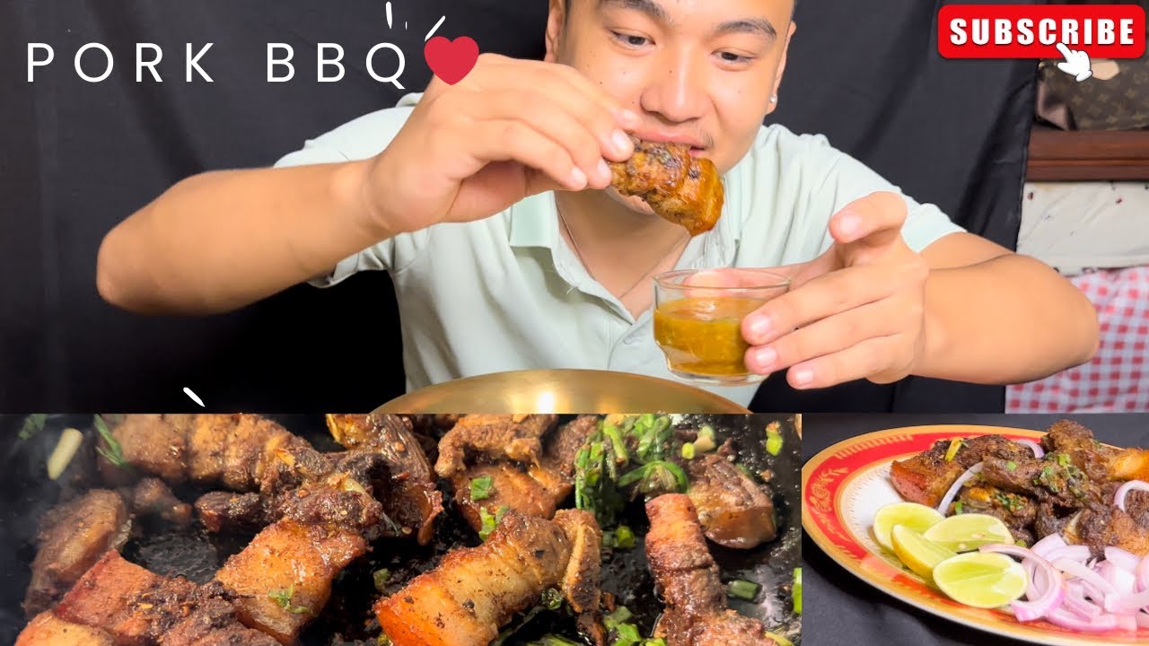 PORK BBQ🥵METAR KO ACHAR WITH DAAL VAAT ️NEPALI MUKBANG!!!! - YouTube