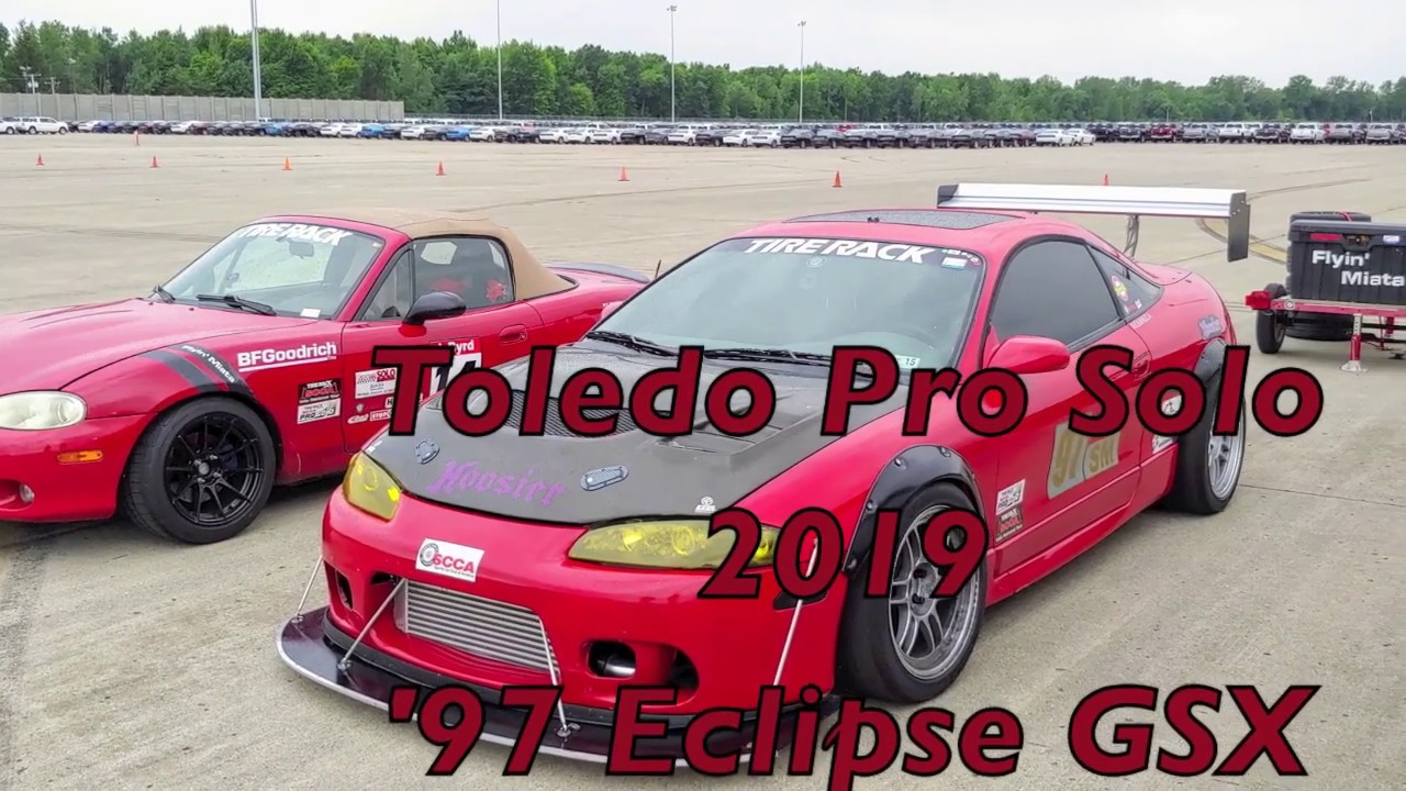 Toledo Pro Solo Autocross 2019 - 97 Eclipse GSX with AWD Wet Drift ...