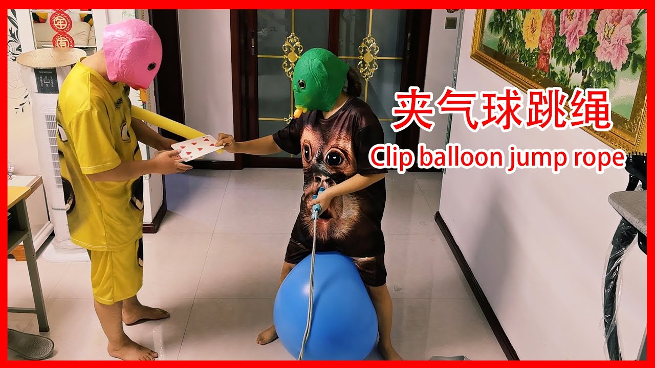 Clip balloon jump rope - YouTube
