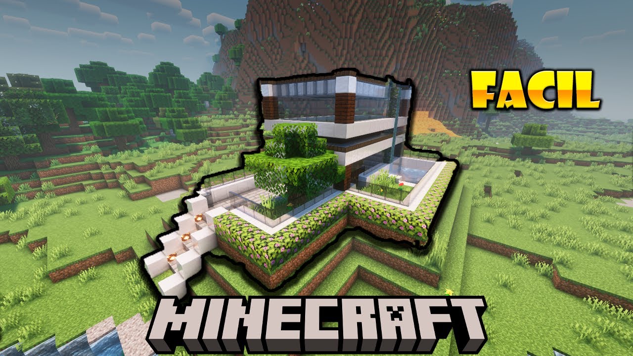 Casa MODERNA con PISCINA para SURVIVAL en Minecraft | Como hacer una ...