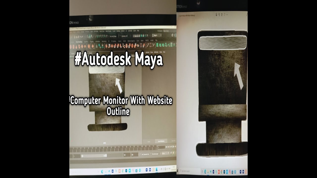 #Autodesk Maya #Computer Monitor With Website Outline #trending - YouTube