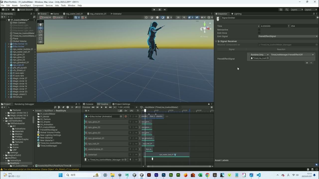 Unity TimelineでSignal Receiverを使用し、特定のフレームでフレネルエフェクトを自然に消す - YouTube