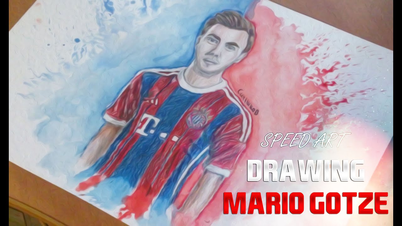Nice Drawing Mario Götze//Speed Art // FC Bayern Muhchen //Germany ...