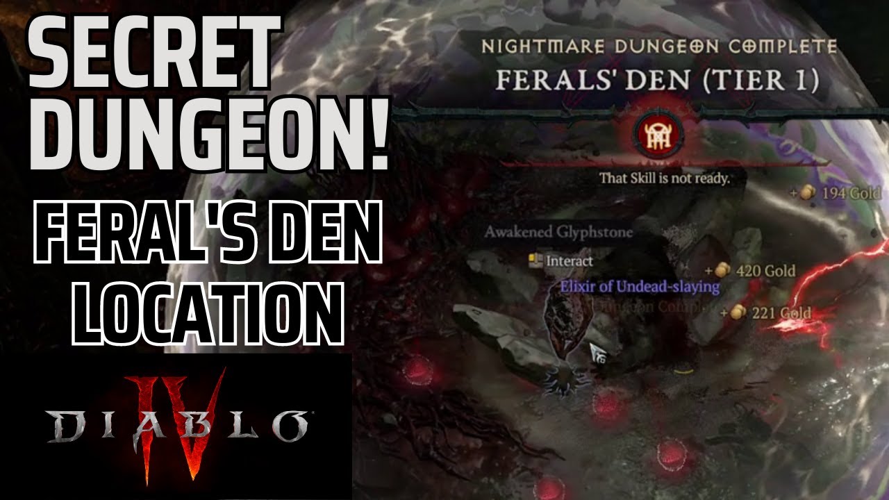 UNLOCKING HIDDEN DIABLO 4 DUNGEON | FERAL'S DEN Diablo 4 Dungeon ...