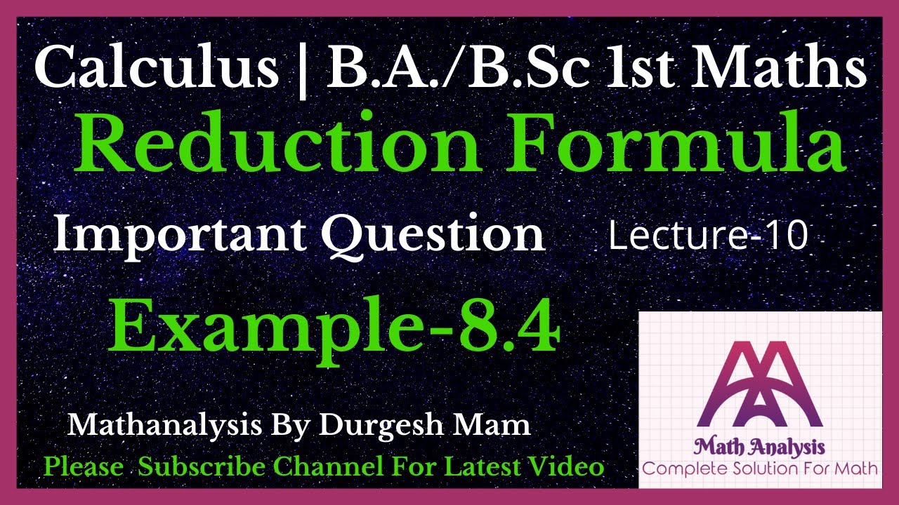 #exercise_8.4 #Reduction_Formula #calculus #ba_bsc_1st_year_maths ...