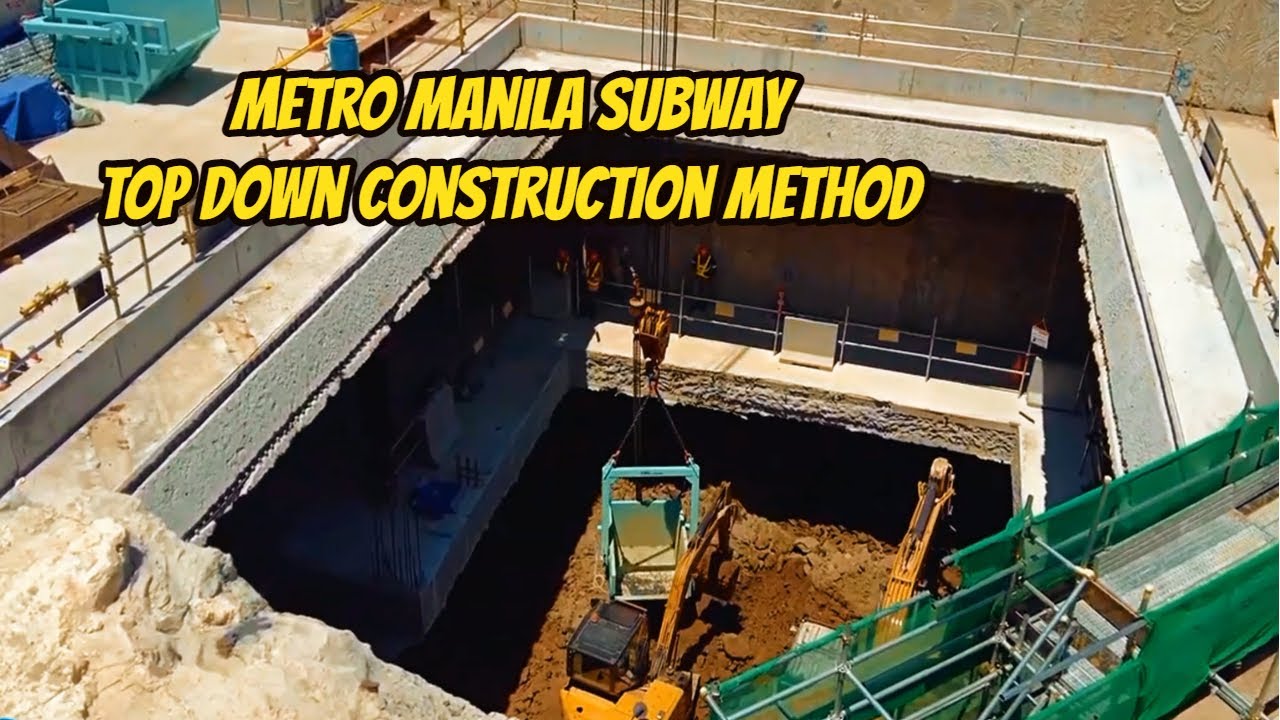 Metro Manila Subway Top Down Construction Method - YouTube