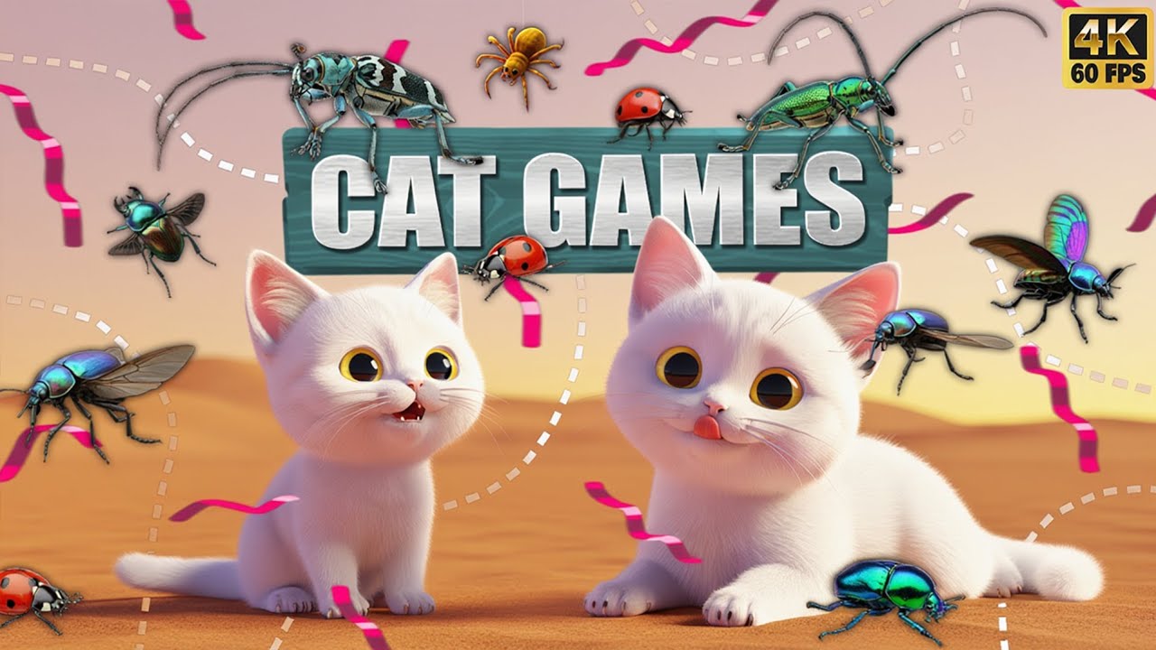 CAT GAMES – Mice Dodging Toys Balls, Strings & Bugs Video for Cats ...