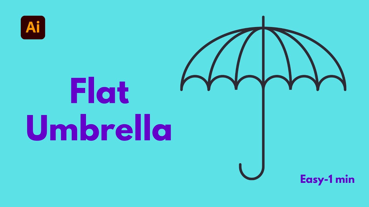 Easy Flat Umbrella Design in Adobe Illustrator | 1 minute - YouTube