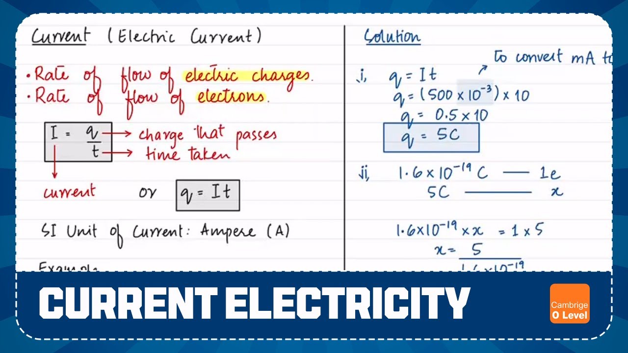 OL | Current Electricity (Introduction) - YouTube