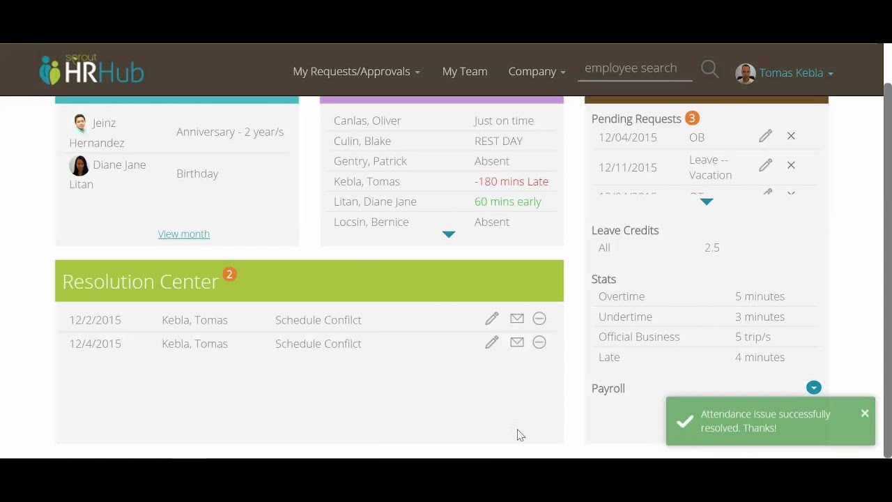 HR Hub 2.0.1 Employee Dashboard - YouTube
