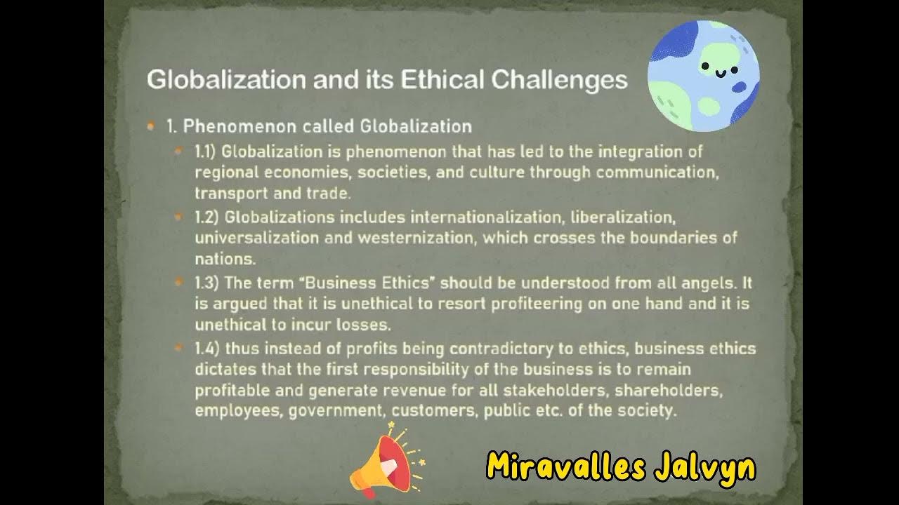 globalization and Its Ethical Challenges - YouTube