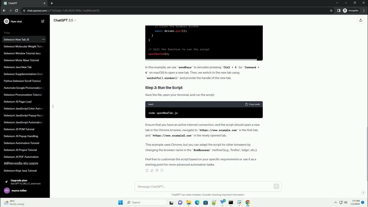 Selenium Open New Tab Javascript Youtube