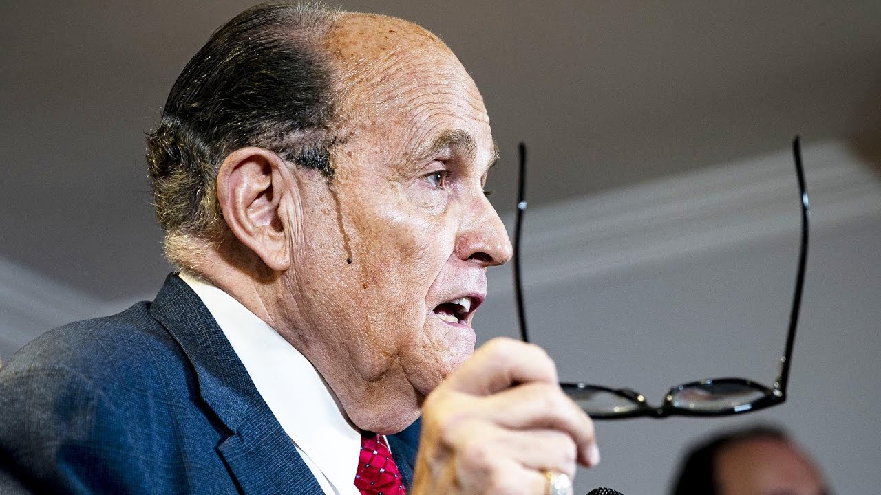 Black Hair Dye Was Running Down Rudy Guiliani’s Face - YouTube