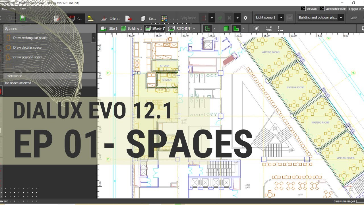 Dialux Evo 12.1 New Feature EP 01: Defining Spaces & Selecting Rooms - YouTube