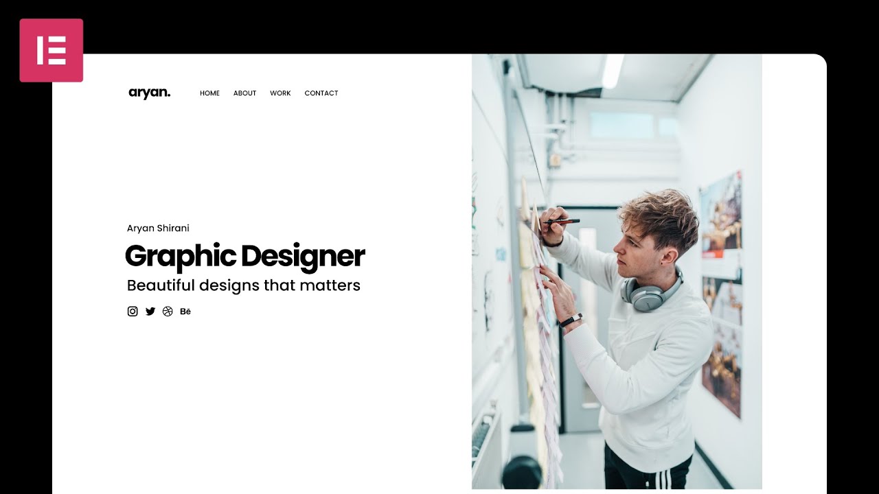 Elementor and WordPress Tutorial: Single Page Graphic Designer ...